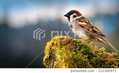 Japanese cute sparrow 2 - Stock Illustration [122300971] - PIXTA