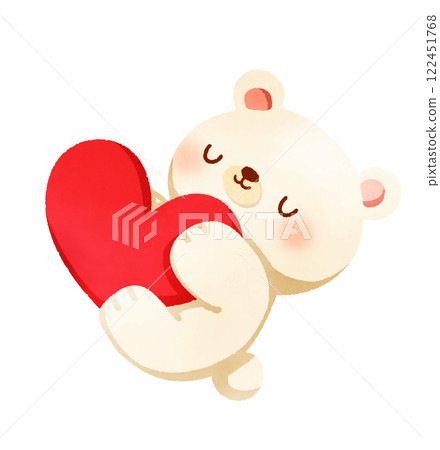Happy polar bear with valentines day - Stock Illustration [122451768 ...