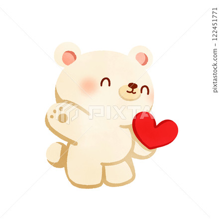 Happy polar bear with valentines day - Stock Illustration [122451771 ...
