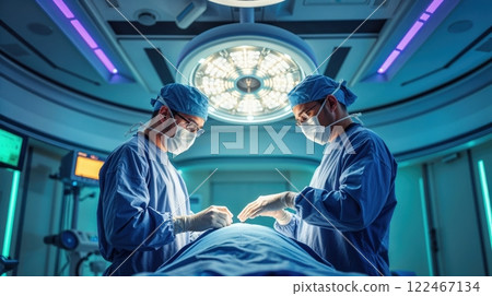 Two surgeons operating on a patient-插圖素材 [122467134] - PIXTA圖庫