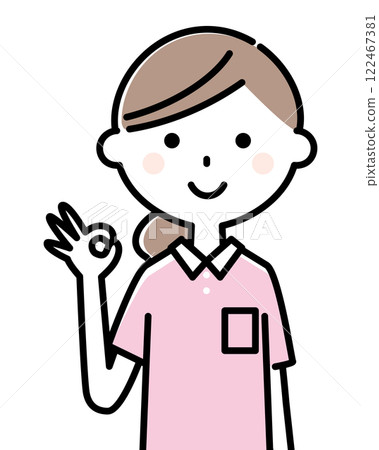 Care staff helper OK sign - Stock Illustration [122467381] - PIXTA