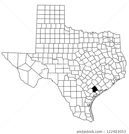 Map of Victoria County in Texas state on white...-插圖素材 [122483053 ...