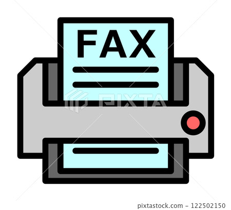 Illustration of a fax machine that sends and... - Stock Illustration ...