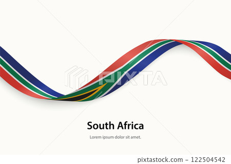 South Africa flag on Waving ribbon - Stock Illustration [122504542] - PIXTA