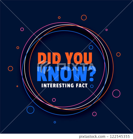 did you know interesting facts background design - Stock Illustration ...