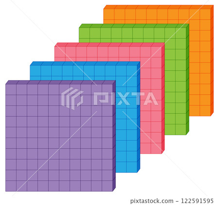 Colorful Fractional Math Blocks Illustration-插圖素材 [122591595] - PIXTA圖庫