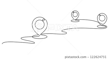 map gps location continuous line drawing... - Stock Illustration ...