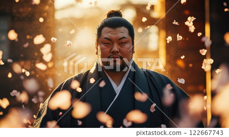 Sumo Wrestler Standing Tall in Cultural-插圖素材 [122667743] - PIXTA圖庫