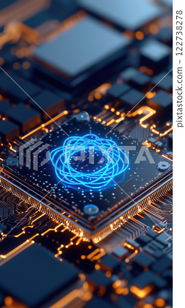 highly detailed 3D render of circuit board with... - Stock Illustration ...