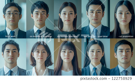 Portraits of new employees: Business people who... - Stock Illustration ...