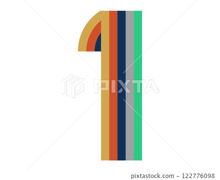 1 Number Design Rainbow Color 1 - Stock Illustration [122776098] - PIXTA