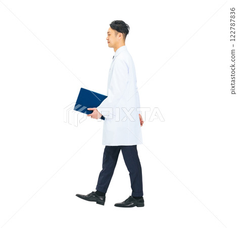 A middle-aged male doctor, scientist, or... - Stock Illustration ...