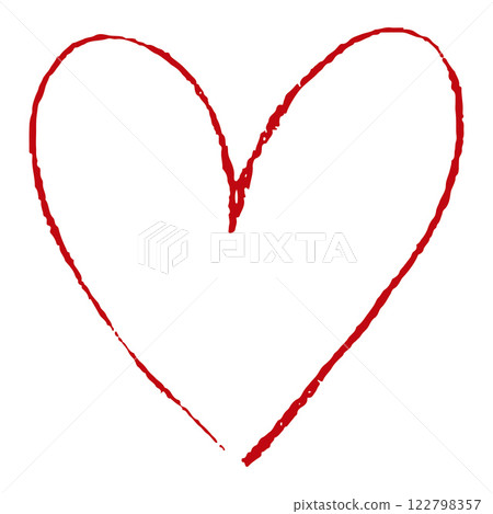An easy to draw red heart symbol on a clear...-插圖素材 [122798357] - PIXTA圖庫