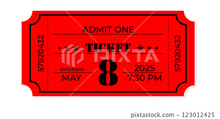 Vintage Event Ticket with Admit One Text - Stock Illustration ...