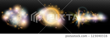 glowing magic explosion with sparks - Stock Illustration [123040316 ...