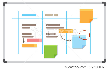 Organized Workflow on Whiteboard - Stock Illustration [123060078] - PIXTA