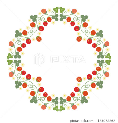Red strawberry circle frame 4 - Stock Illustration [123078862] - PIXTA