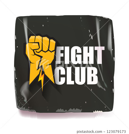 fight club vector grey sticker with logo and... - Stock Illustration ...