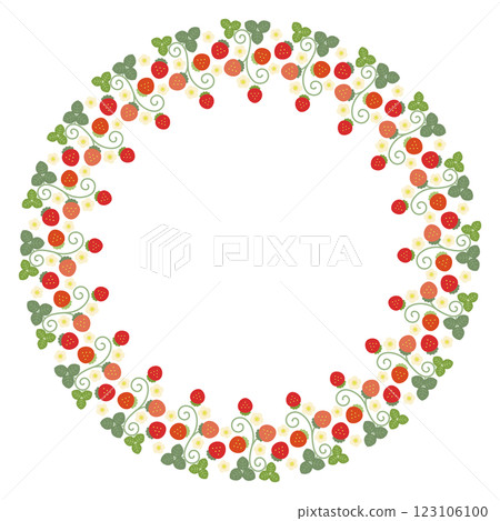 Red strawberry circle frame 6 - Stock Illustration [123106100] - PIXTA