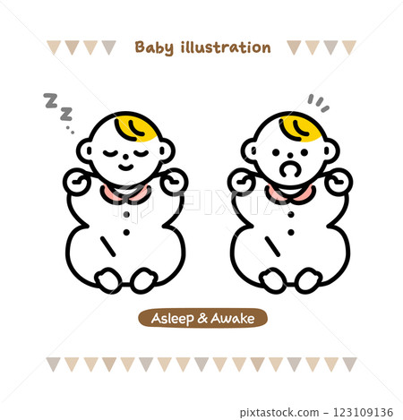 Simple and cute baby line drawing illustration.... - Stock Illustration ...