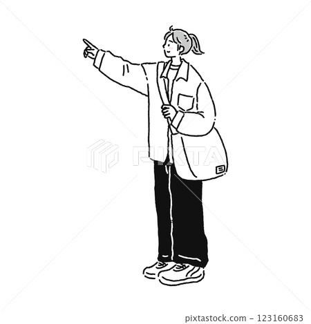 Female pointing - Stock Illustration [123160683] - PIXTA