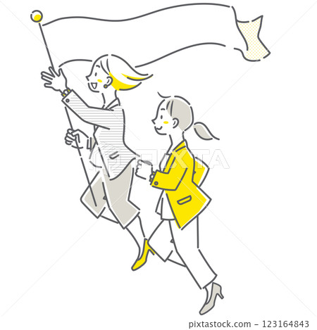 Women leading the way in business: simple and... - Stock Illustration ...