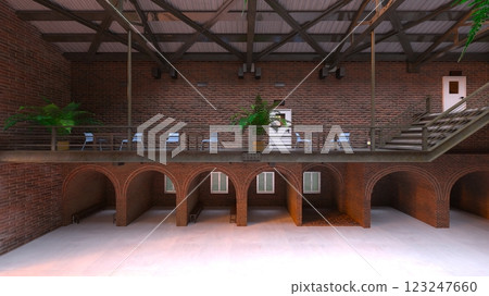Brick wall meeting room - Stock Illustration [123247660] - PIXTA
