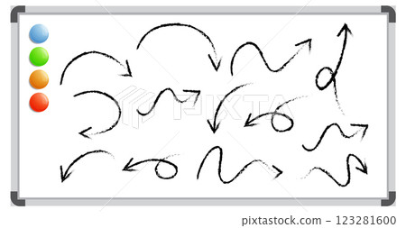 Creative Arrow Designs on Whiteboard-插圖素材 [123281600] - PIXTA圖庫