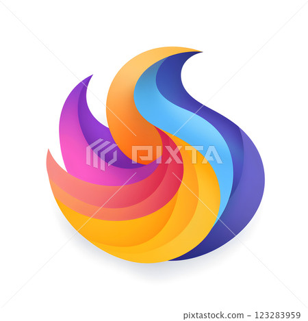a colorful swirl with the letter s on it - Stock Illustration ...