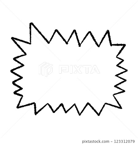 Hand-drawn jagged speech bubble - Stock Illustration [123312079] - PIXTA