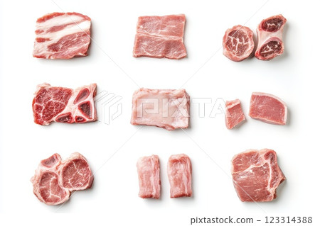 Korean-Style Pork Belly Set with Various Cuts...-插圖素材 [123314388] - PIXTA圖庫