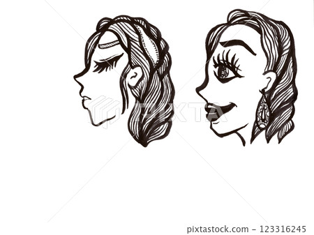 Stock Illustration: Profile (face only) / Face... - Stock Illustration ...