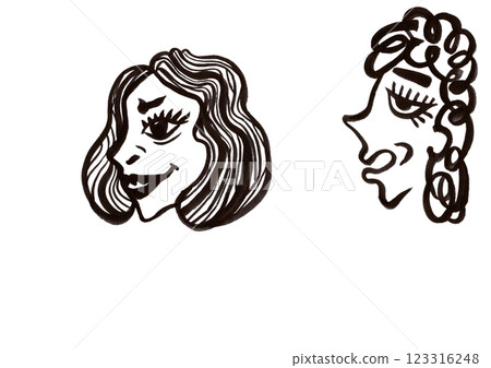 Stock Illustration: Profile (face only) / Face... - Stock Illustration ...