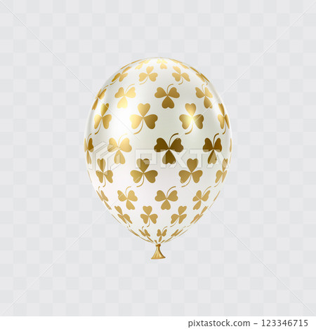 White gold 3D realistic balloon with clover... - Stock Illustration [123346715] - PIXTA