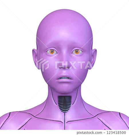 Female cyborg face close-up - Stock Illustration [123418500] - PIXTA