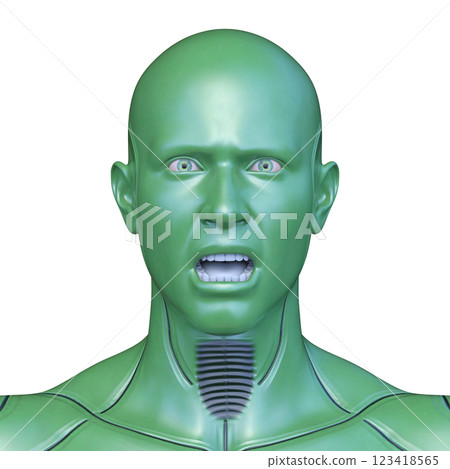 Male cyborg face close-up - Stock Illustration [123418565] - PIXTA