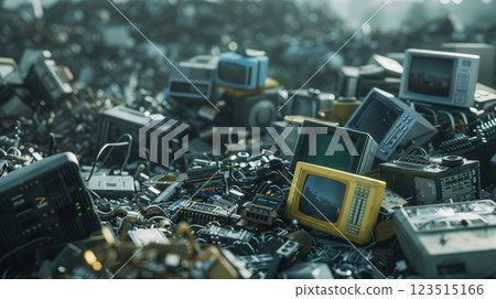 E-Waste And Electronic Recycling Crisis - Stock Illustration [123515166 ...