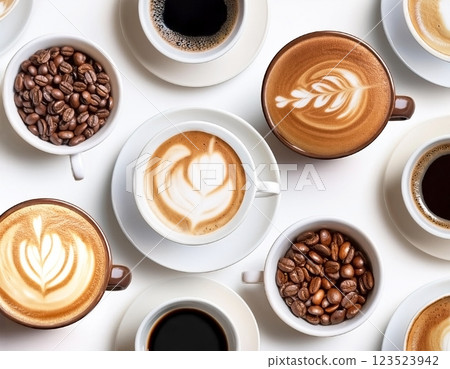Lots of coffee and coffee cups - Stock Illustration [123523942] - PIXTA