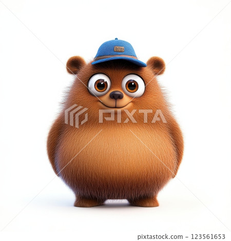Happy Chubby Brown Bear Cartoon Character...-插圖素材 [123561653] - PIXTA圖庫