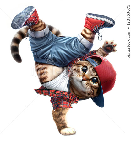 Breakdancing cat - Stock Illustration [123563075] - PIXTA