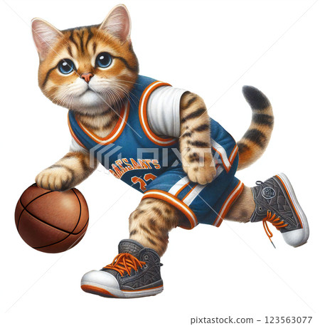 Cat Basketball Dribble - Stock Illustration [123563077] - PIXTA
