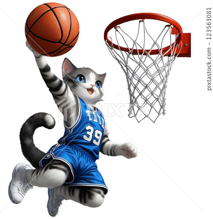 Dunking Cat - Stock Illustration [123563081] - PIXTA