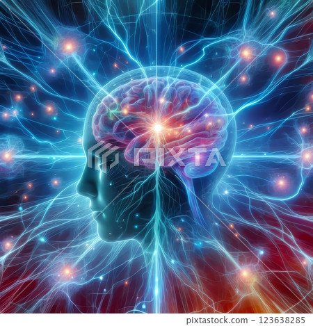 Image of brain function, synapses, electrical... - Stock Illustration ...