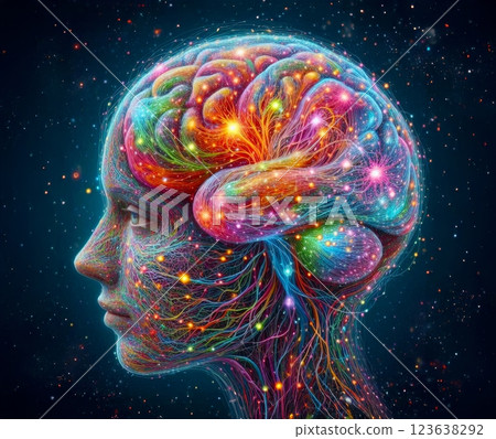 Image of brain function, synapses, electrical... - Stock Illustration ...