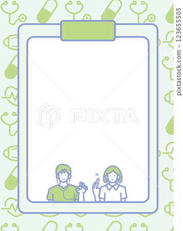 Doctor and nurse illustration frame - Stock Illustration [123655505 ...