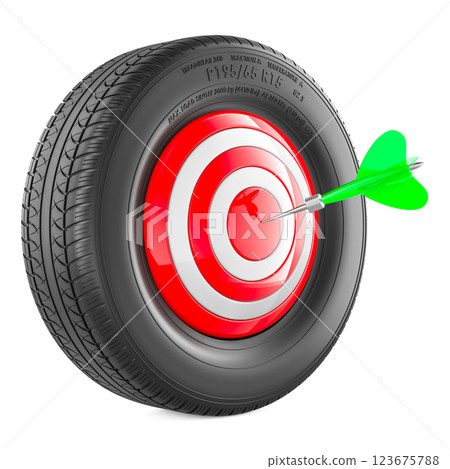 Car wheel with target and arrow inside, 3D... - Stock Illustration ...