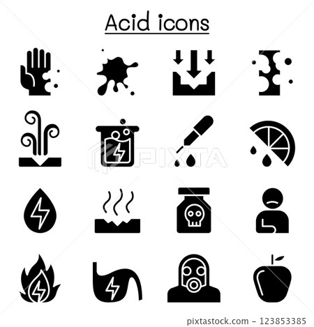 Acid icon set in glyph style-插圖素材 [123853385] - PIXTA圖庫