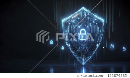 Digital Shield Lock Protection Concept for... - Stock Illustration ...
