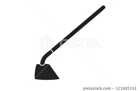 Hoe line drawing icon Simple illustration of... - Stock Illustration ...