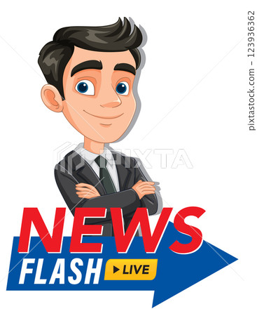 Animated News Anchor Illustration - Stock Illustration [123936362] - PIXTA